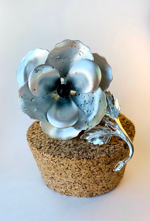 vintage silver large floral - Gem