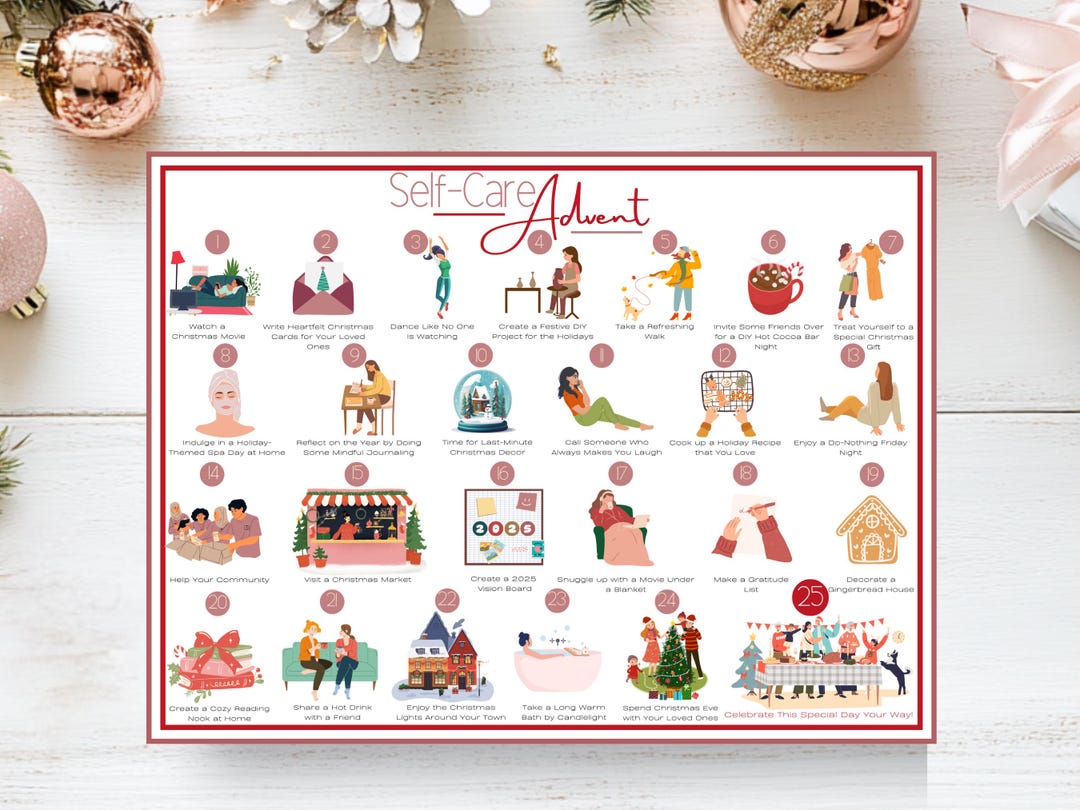 Self-care Advent Calendar 2024 - Printable Christmas Countdown Gift for ...