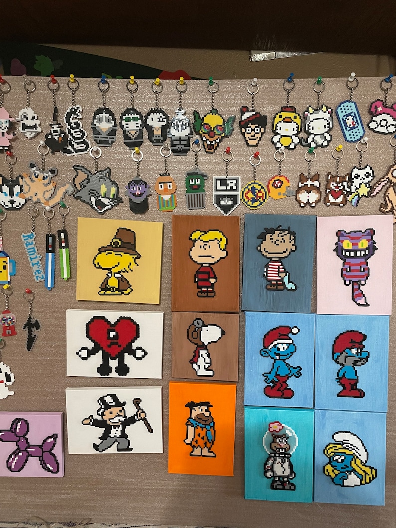 Perler Bead Keychains Etsy