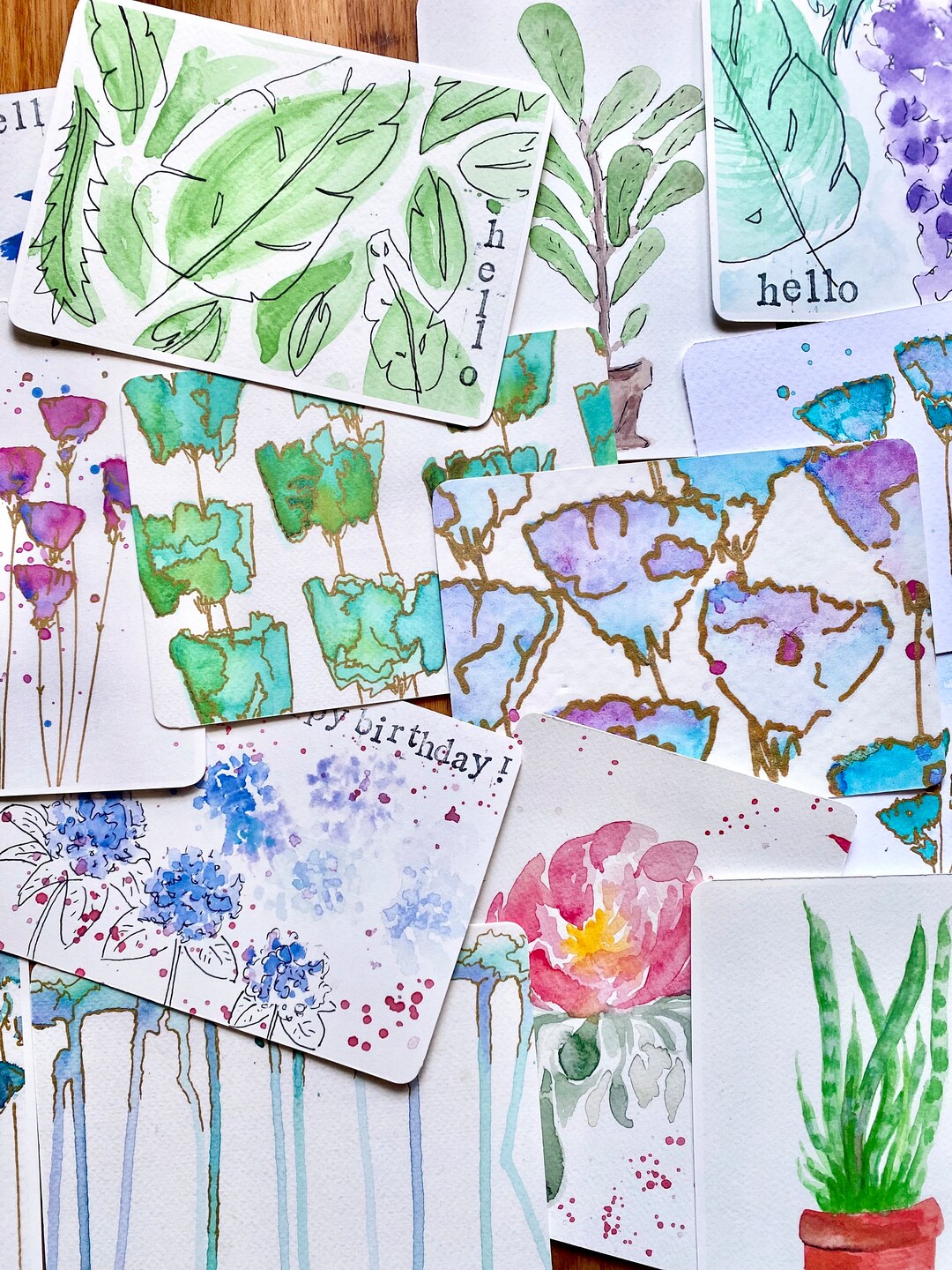 No. 2 20 Postcard Box Set 5x7 Assorted Rounded-edge Watercolor ...