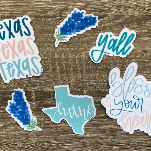 Texas Typography Vinyl Sticker WATERPROOF Laptop Water - Etsy