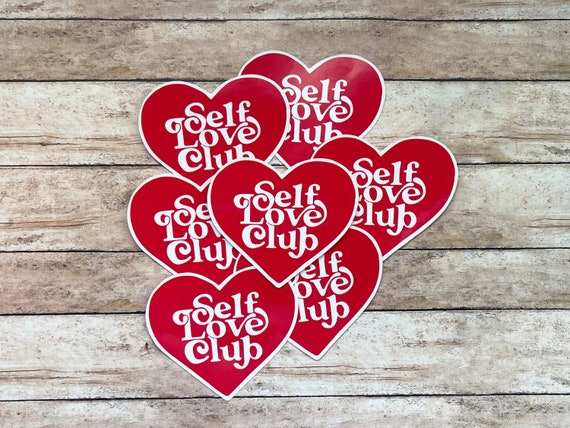 Self Love Club Sticker Self Love Sticker Red Heart Sticker - Etsy