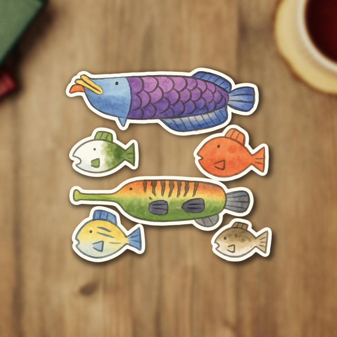 Wii Play Fish Stickers - Painted, Laptop Sticker, Water Bottle Sticker ...