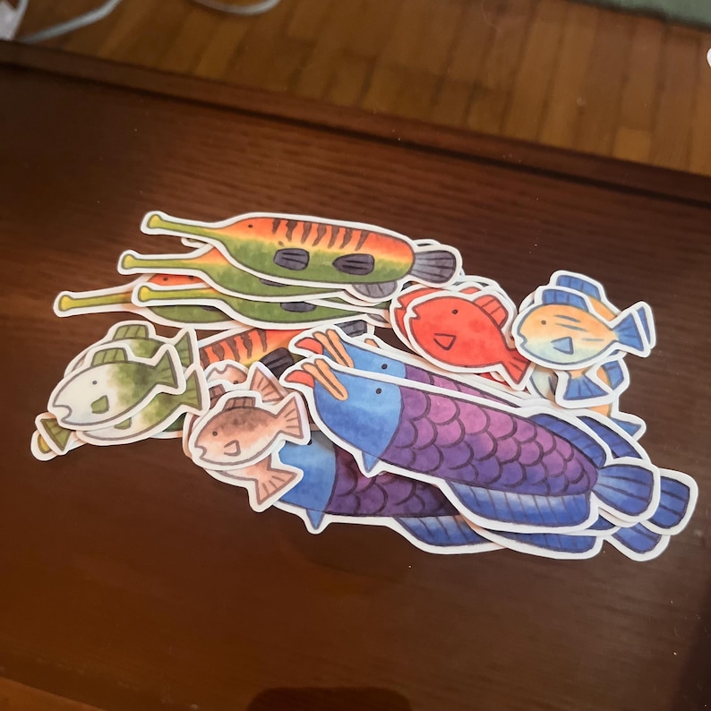 Wii Play Fish Stickers - Painted, Laptop Sticker, Water Bottle Sticker ...