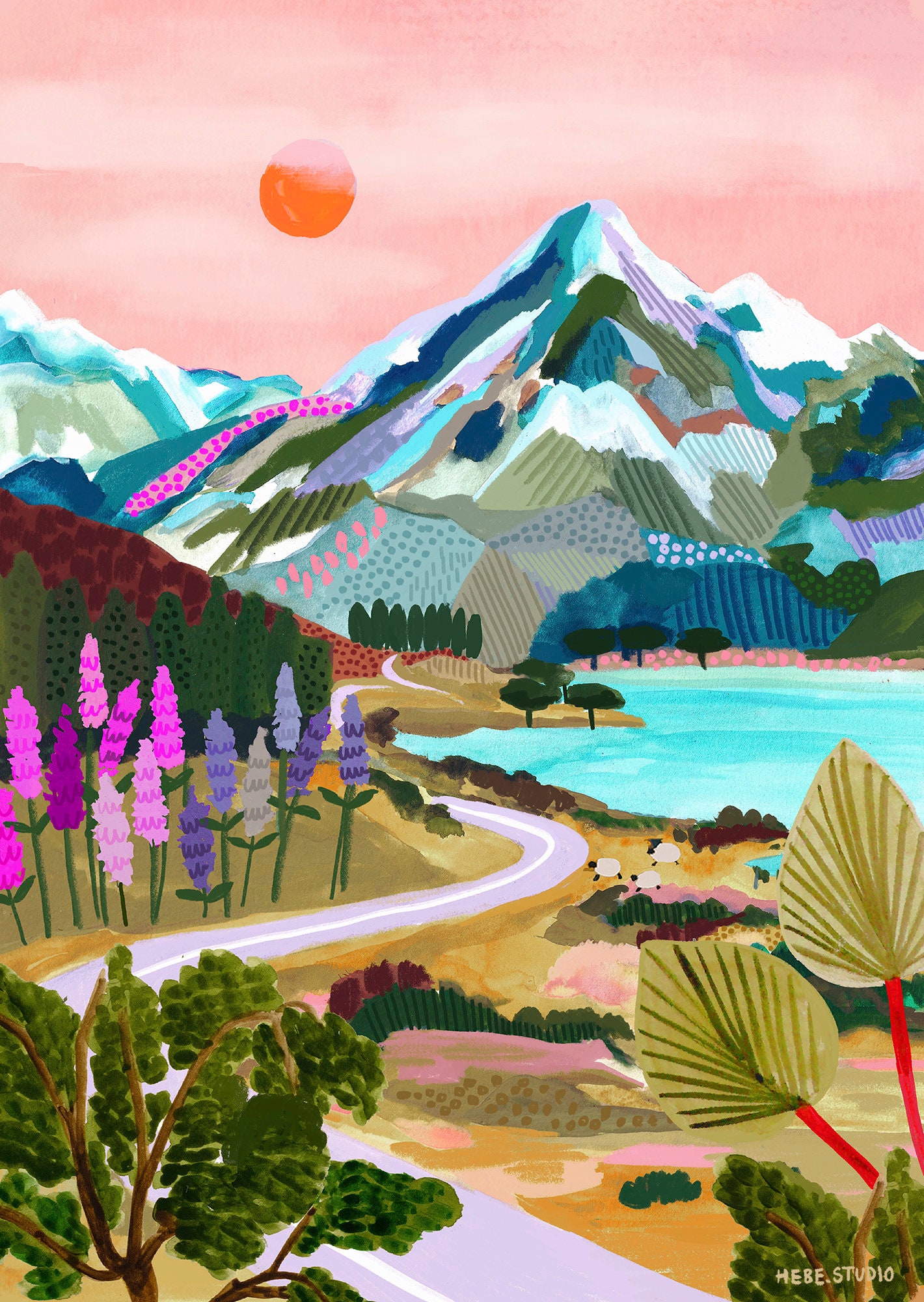 Mt Cook Nz/new Zealand Wall Art/travel Illustration/art | Etsy UK