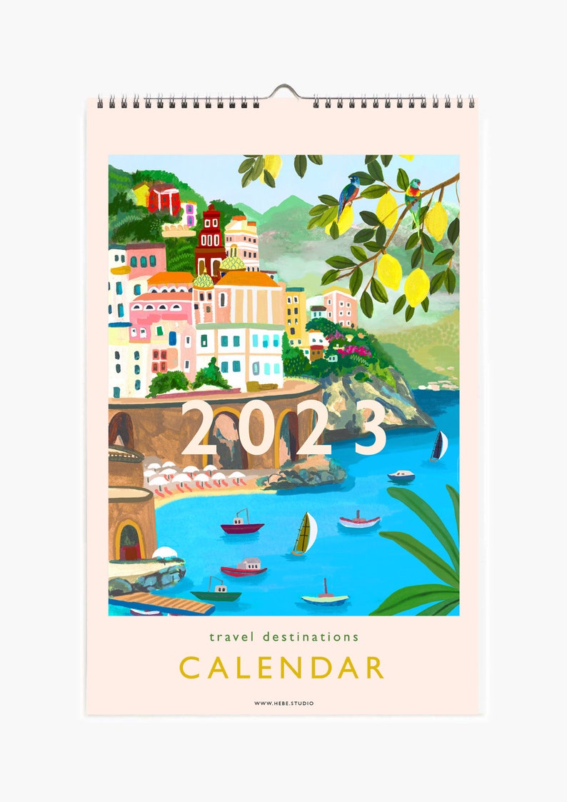 2023 Travel Destinations Calendar / Art Calendar / - Etsy