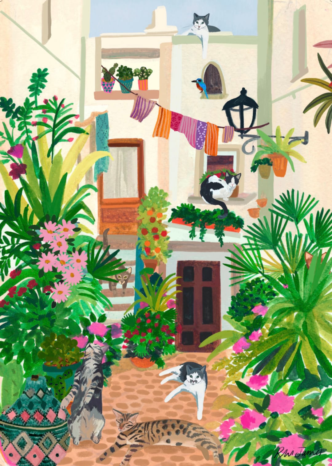 Streets of Puglia - Locorontodo/ Illustration / Art Print / A5, A4, A3 ...