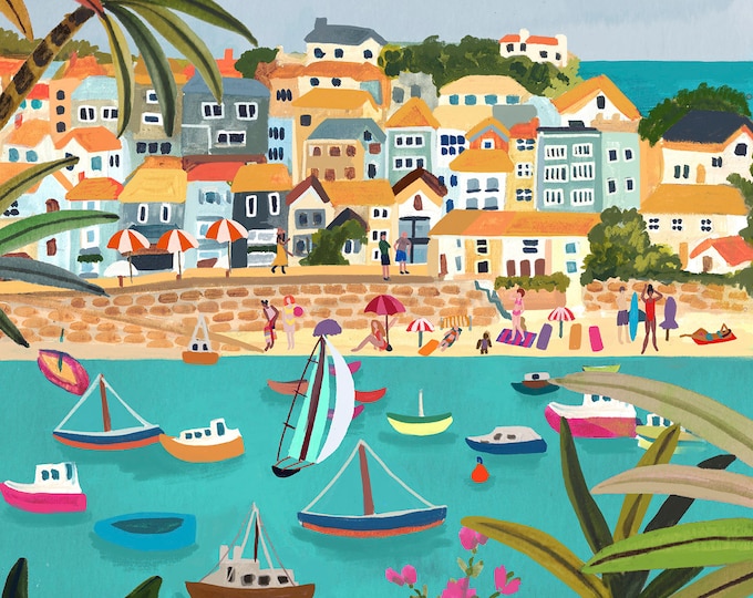 St Ives Cornwall / Travel Illustration / Art Print / A5 A4 - Etsy