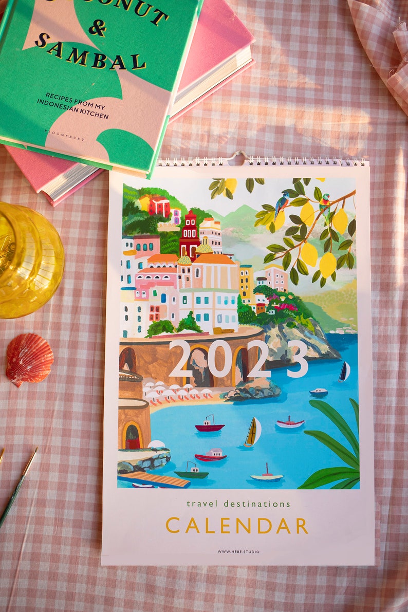2023 Travel Destinations Calendar / Art Calendar / - Etsy
