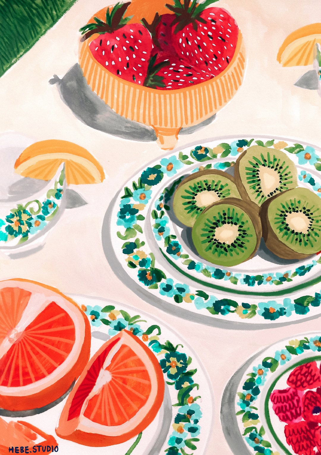 Fruit Table/a5, A4, A3, Art Print - Etsy