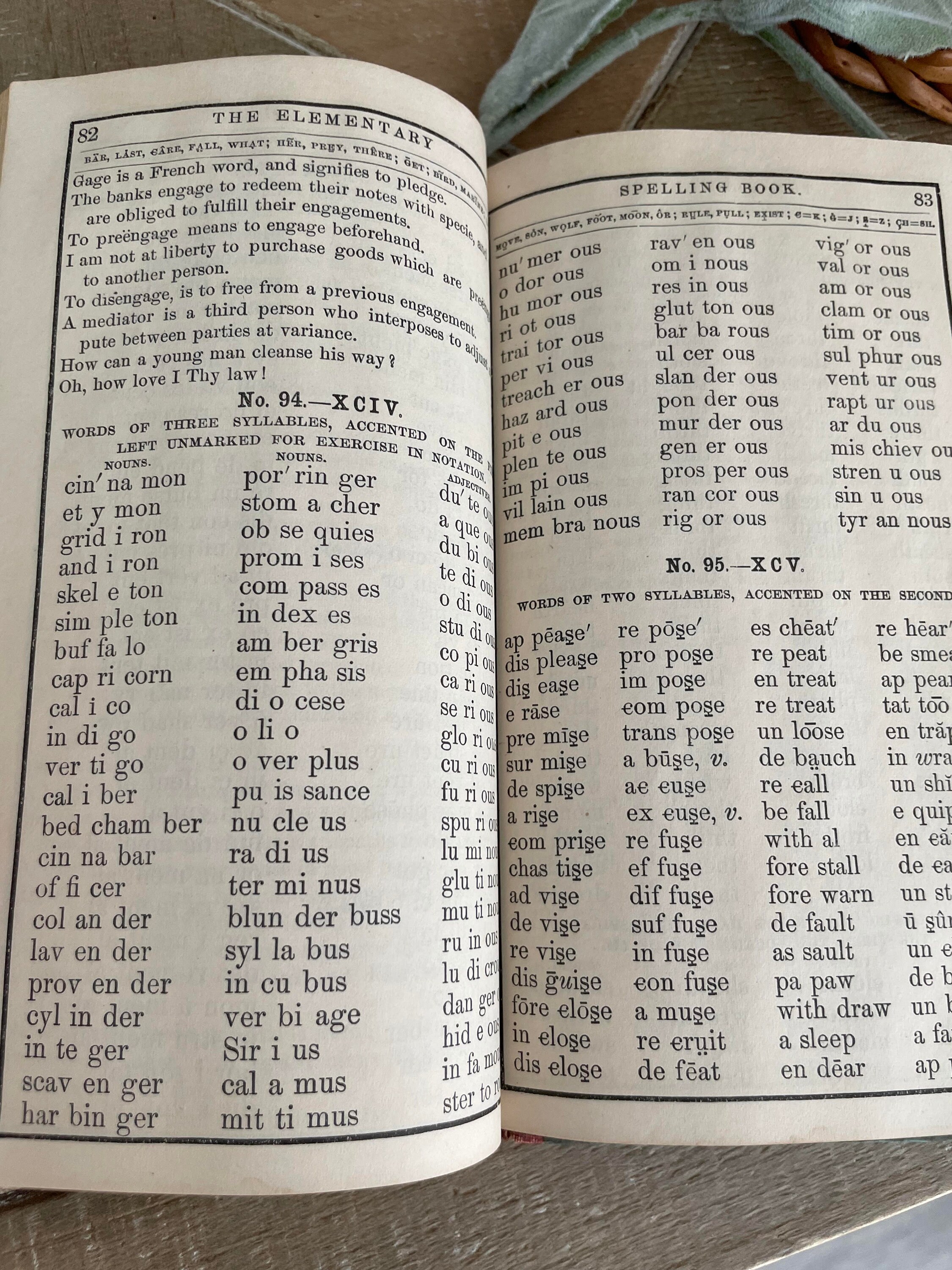 The Elementary Spelling Book, Noah Webster, Antique Student Spelling ...