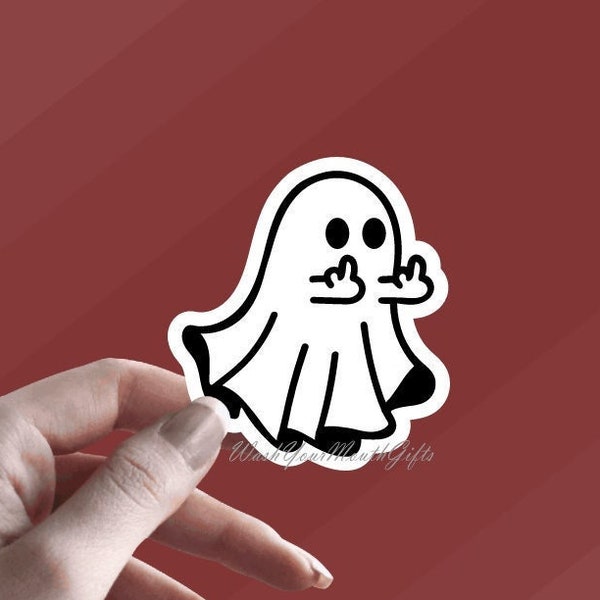 Ghost Middle Finger Stickers - Etsy