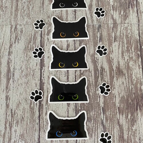 Peeking Cat Sticker - Etsy