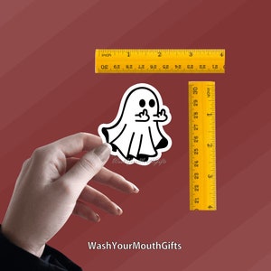 Ghost Middle Finger Sticker Halloween Sticker Bats Funny - Etsy