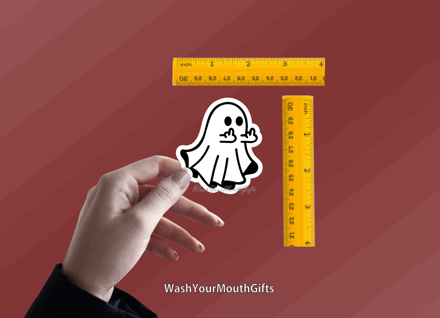 Ghost Middle Finger Sticker Halloween Sticker Bats Funny - Etsy