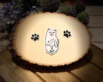 Cat Middle Finger Sticker - Etsy