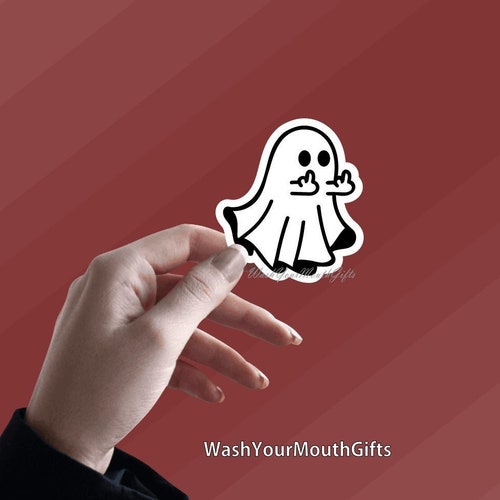 Ghost Middle Finger Sticker Halloween Sticker Bats Funny - Etsy