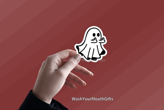 Ghost Middle Finger Sticker Halloween Sticker Bats Funny - Etsy