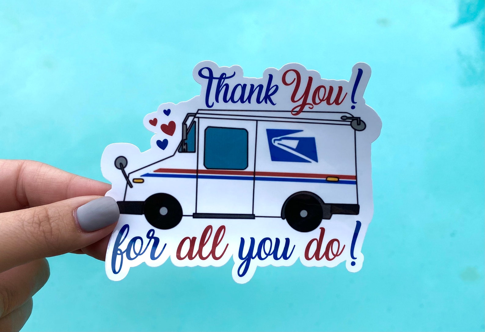 USPS Mail Truck Sticker Mail Carrier Sticker Thank you for | Etsy