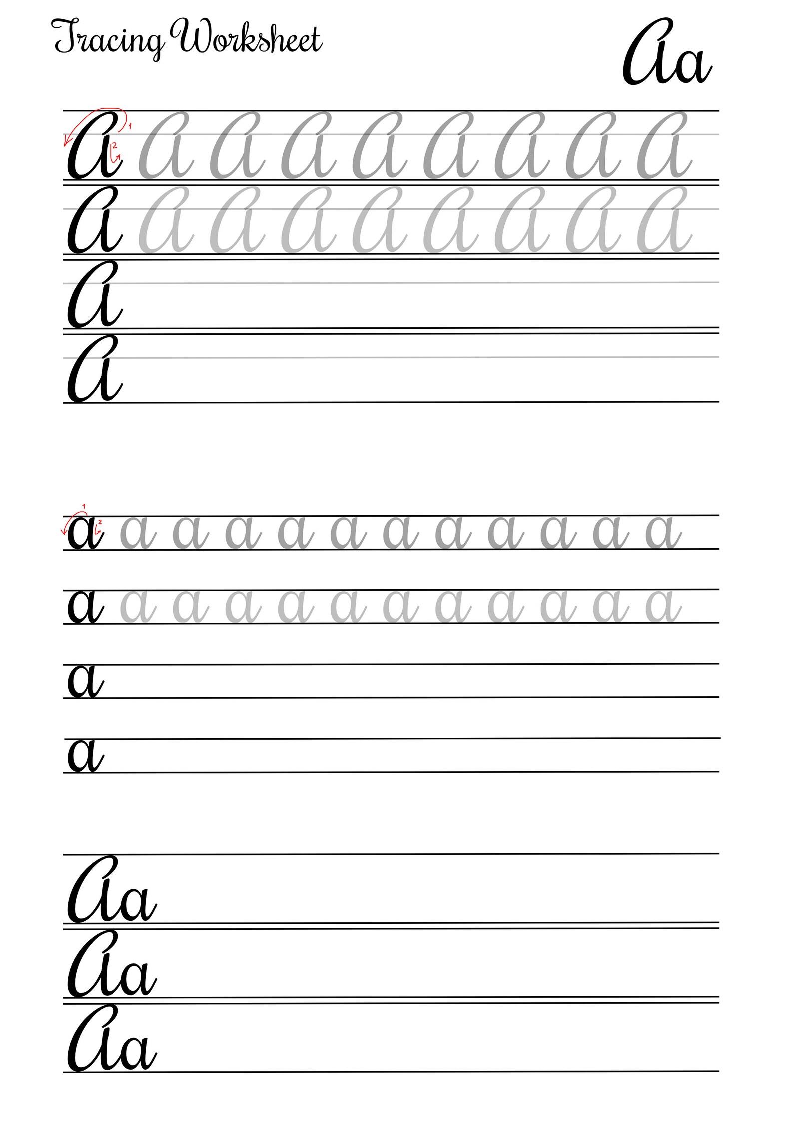 Printable Calligraphy Tracing Worksheet Cursive Script - Etsy Canada