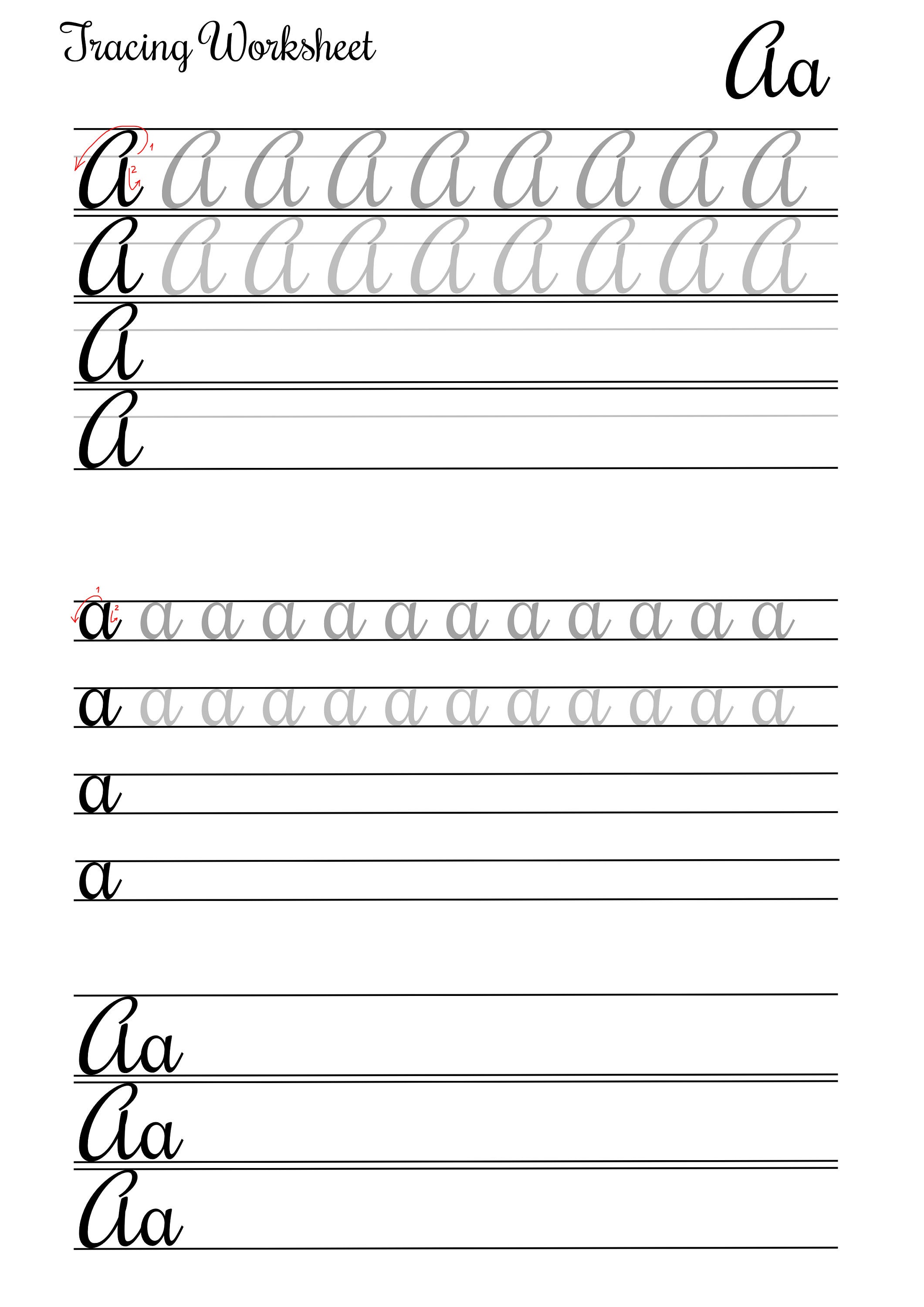 Printable Calligraphy Tracing Worksheet Cursive Script - Etsy Canada