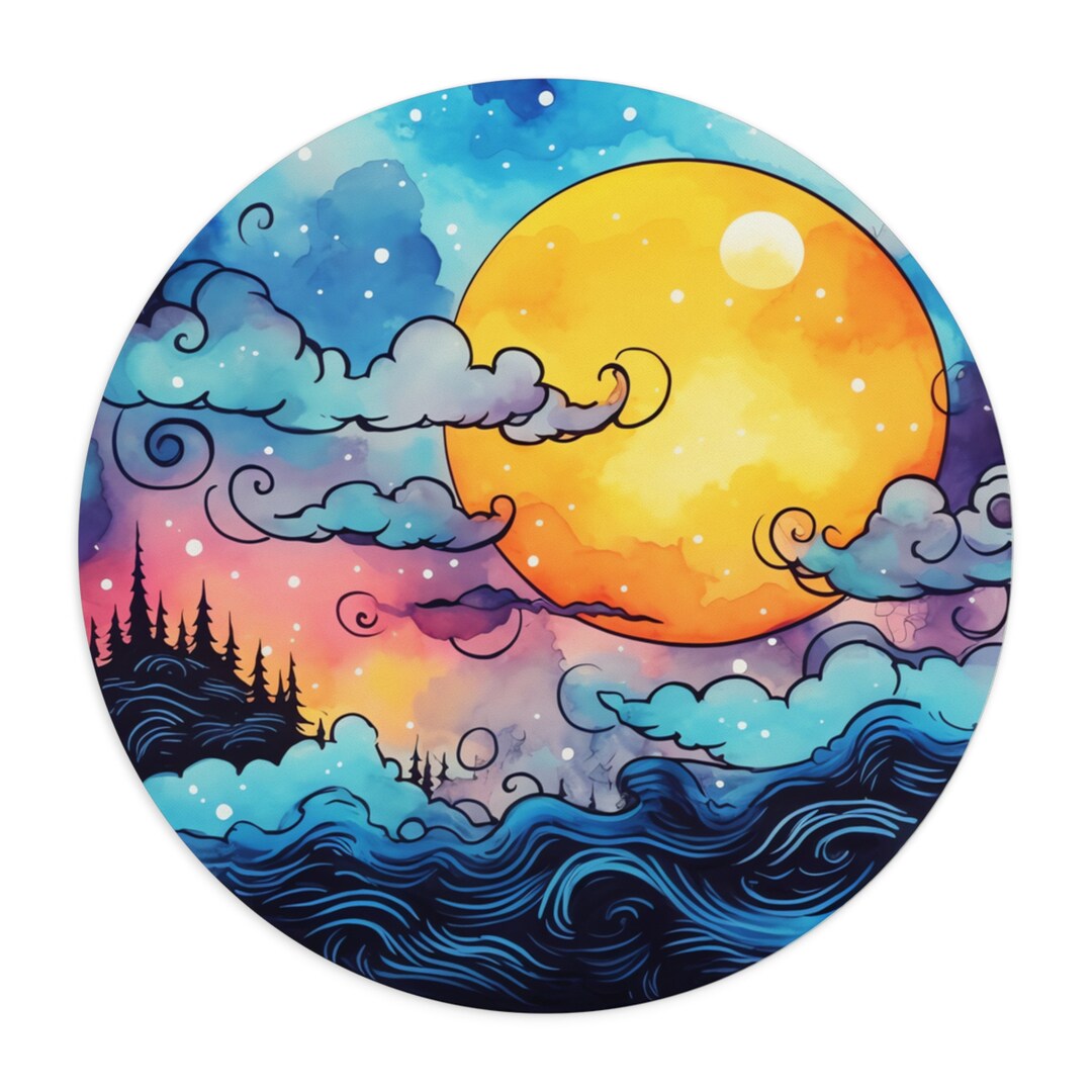 Mouse Pad golden Moon - Etsy