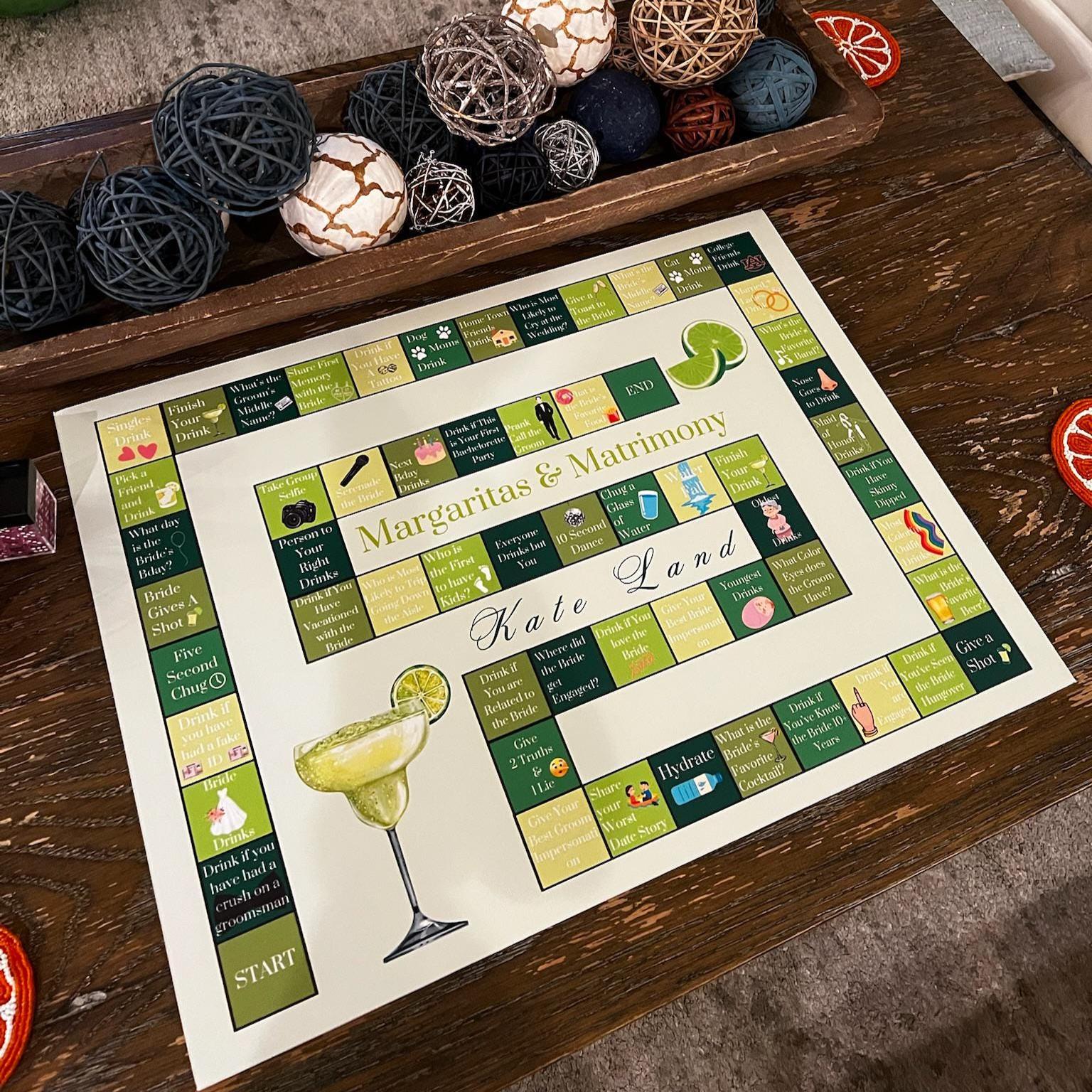 Editable Bachelorette Party Board Game | Margaritas & Matrimony "bride ...