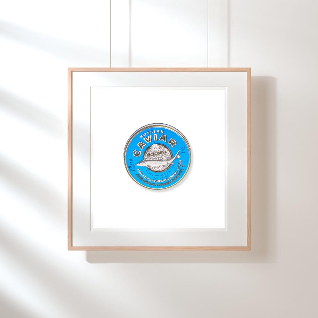 Vintage Russian Caviar Tin Label Print – Retro Kitchen Art (digital ...