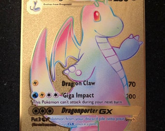 Gold Dragonite Card - Etsy