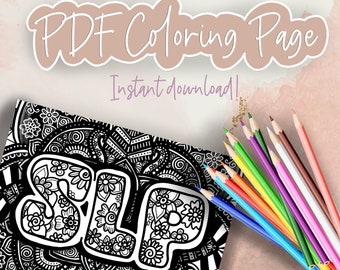 SLP Zentangle Coloring Page - Etsy