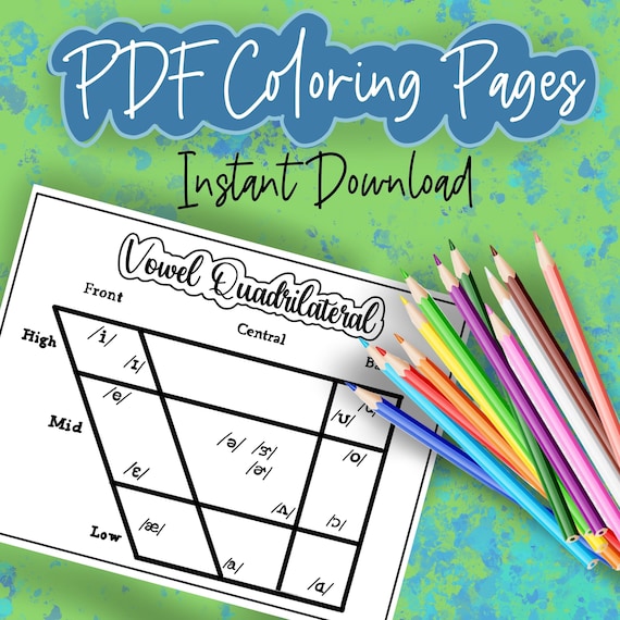 Vowel Quadrilateral Coloring Page | Etsy
