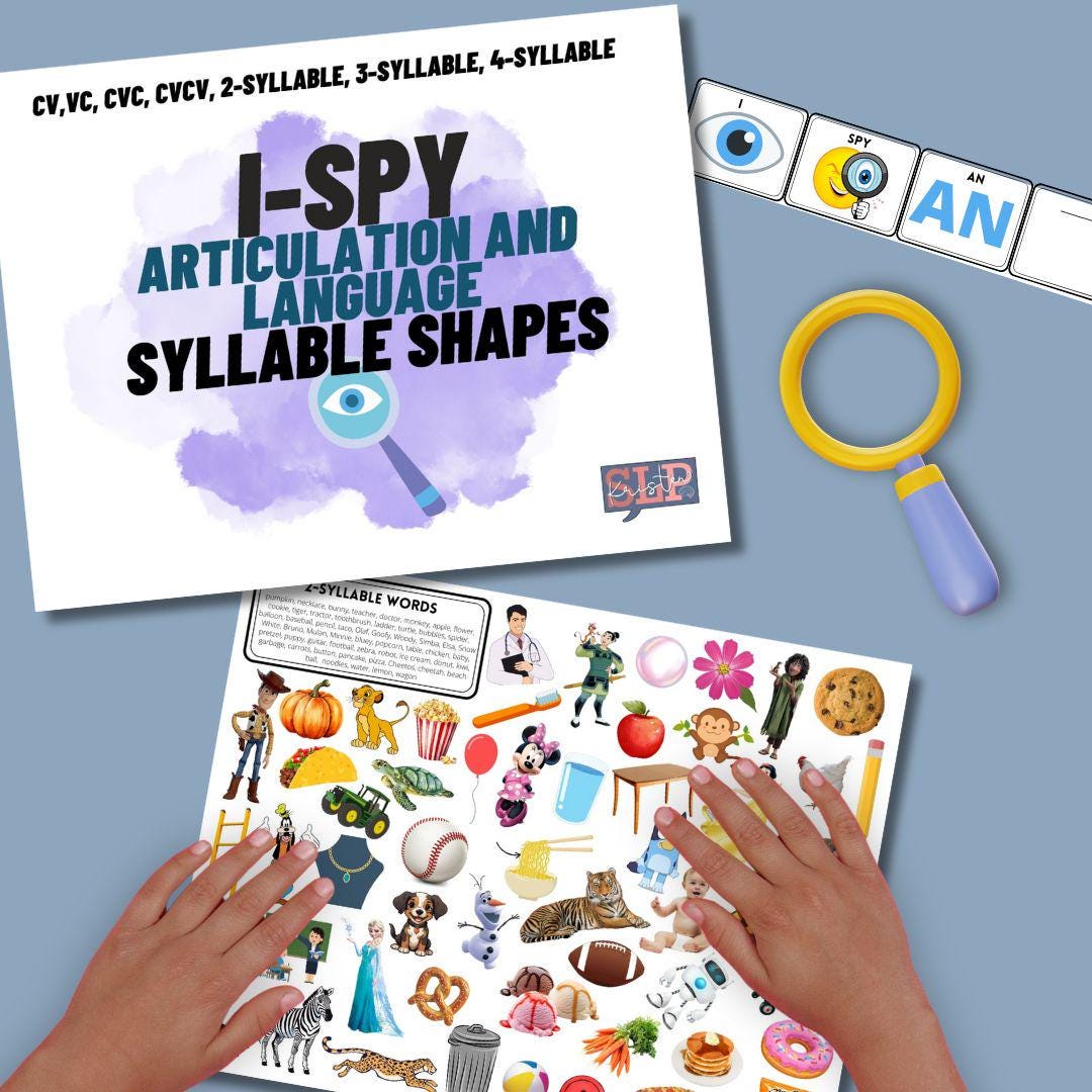 I-spy Speech Therapy Printable (syllable Shapes)– Motor Planning ...