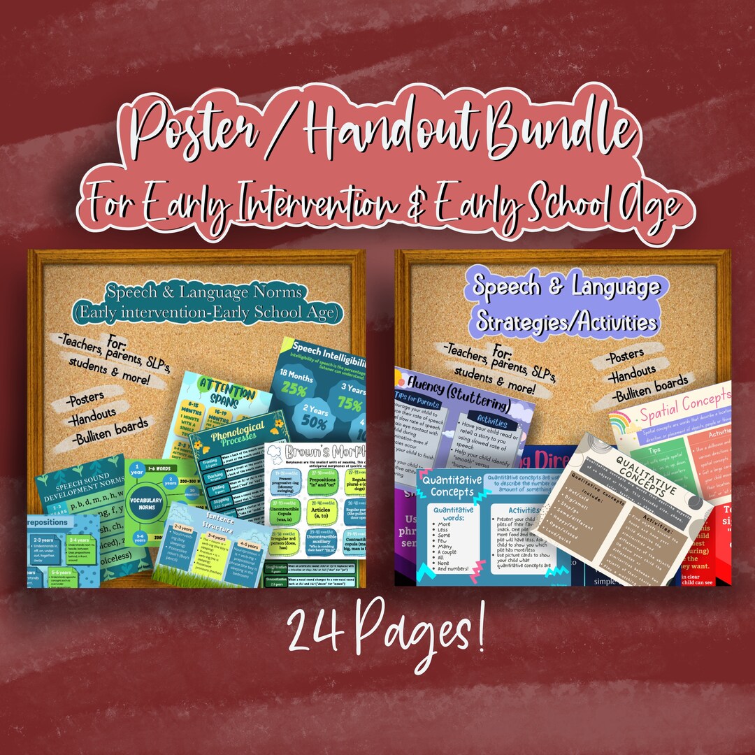 Speech & Language Norms AND Parent Handouts/activities BUNDLE (early ...