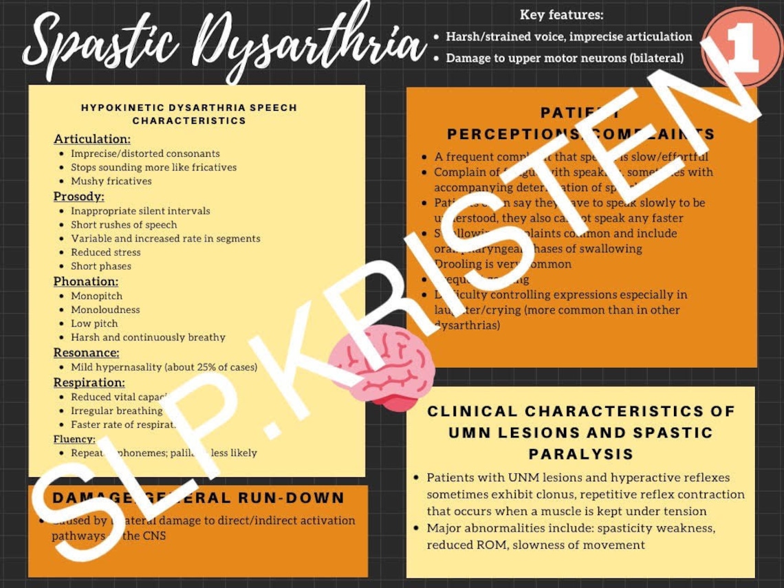 Dysarthria Differential Diagnosis Chart with Treatment | Etsy