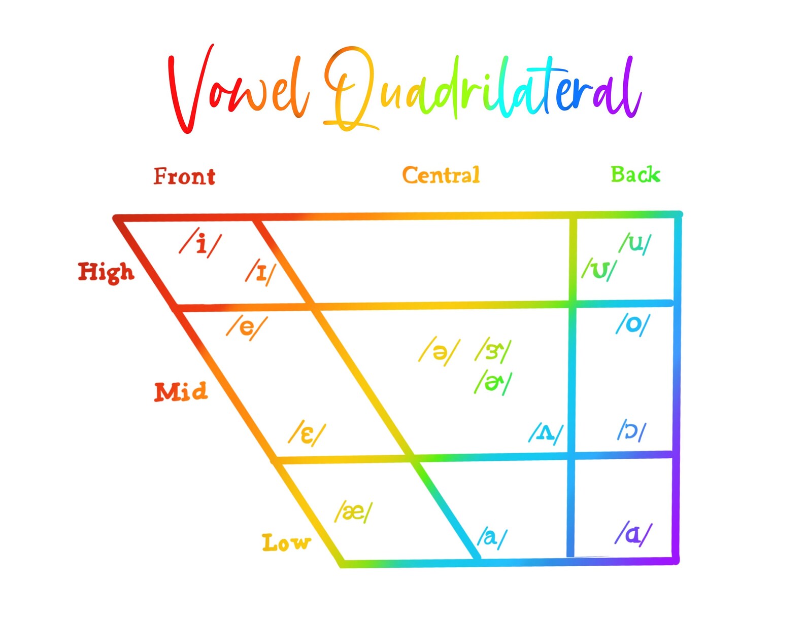 Vowel Quadrilateral and Consonant Chart Poster/print Bundle - Etsy