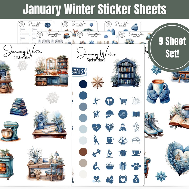 Winter Stickers Sheet - Etsy