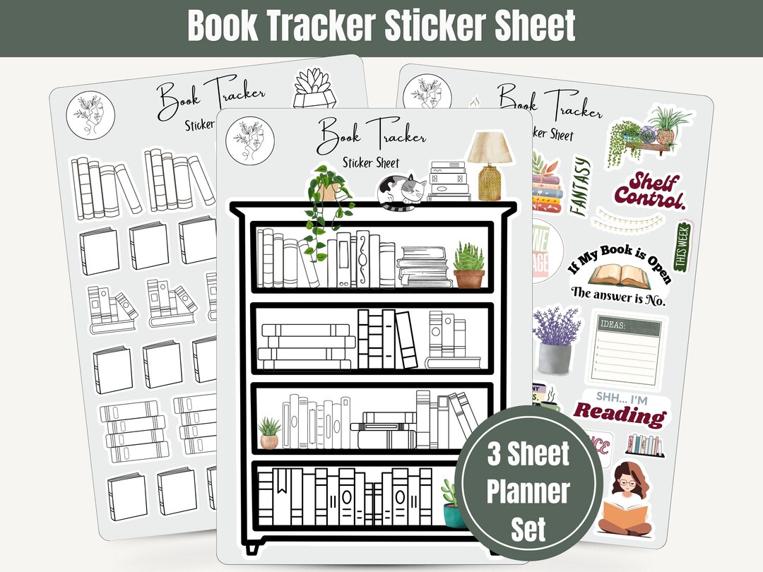 Book Planner Sticker Sheets, Booktok Sticker Set, Journalling Stickers ...