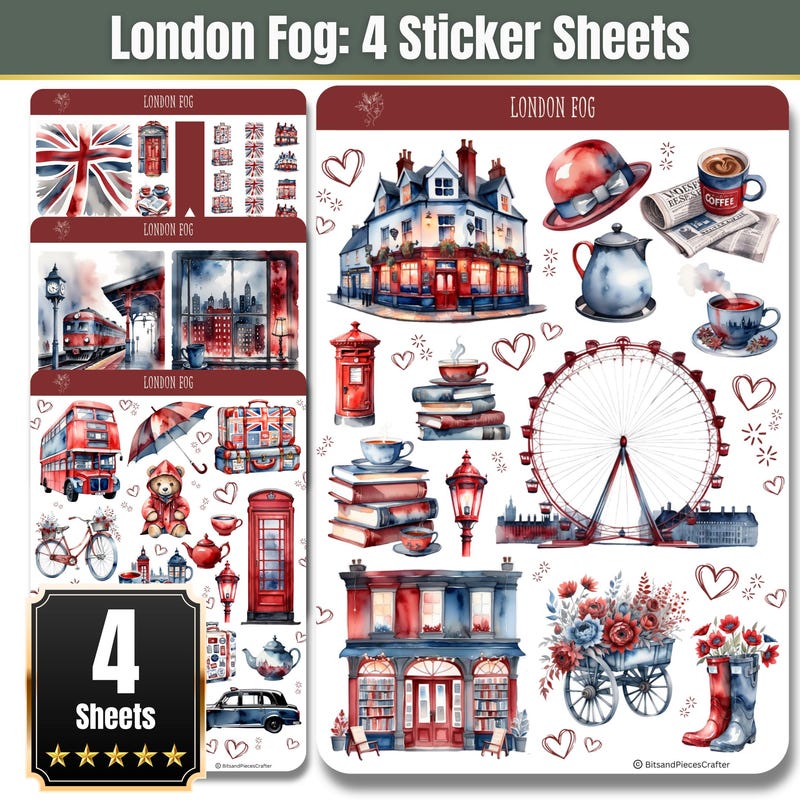 London Stickers - Etsy