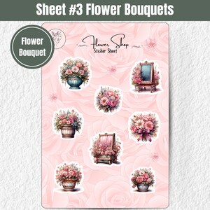 Floral Sticker Sheets, Flower Sticker Set, Journalling Stickers ...