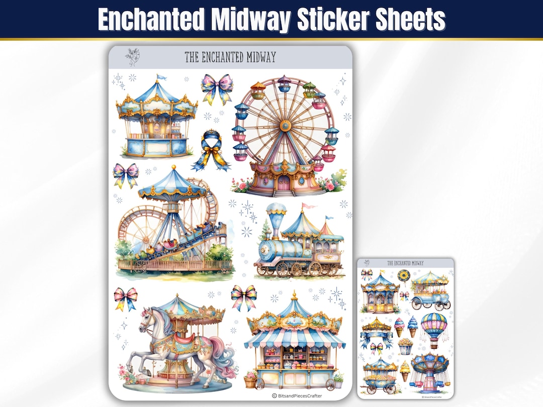 Midway Carnival Sticker Sheets, Planner Stickers, Journal Stickers ...