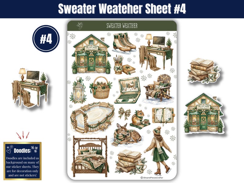 Sweater Weather Winter Sticker Sheets, Planner and Journal Stickers ...