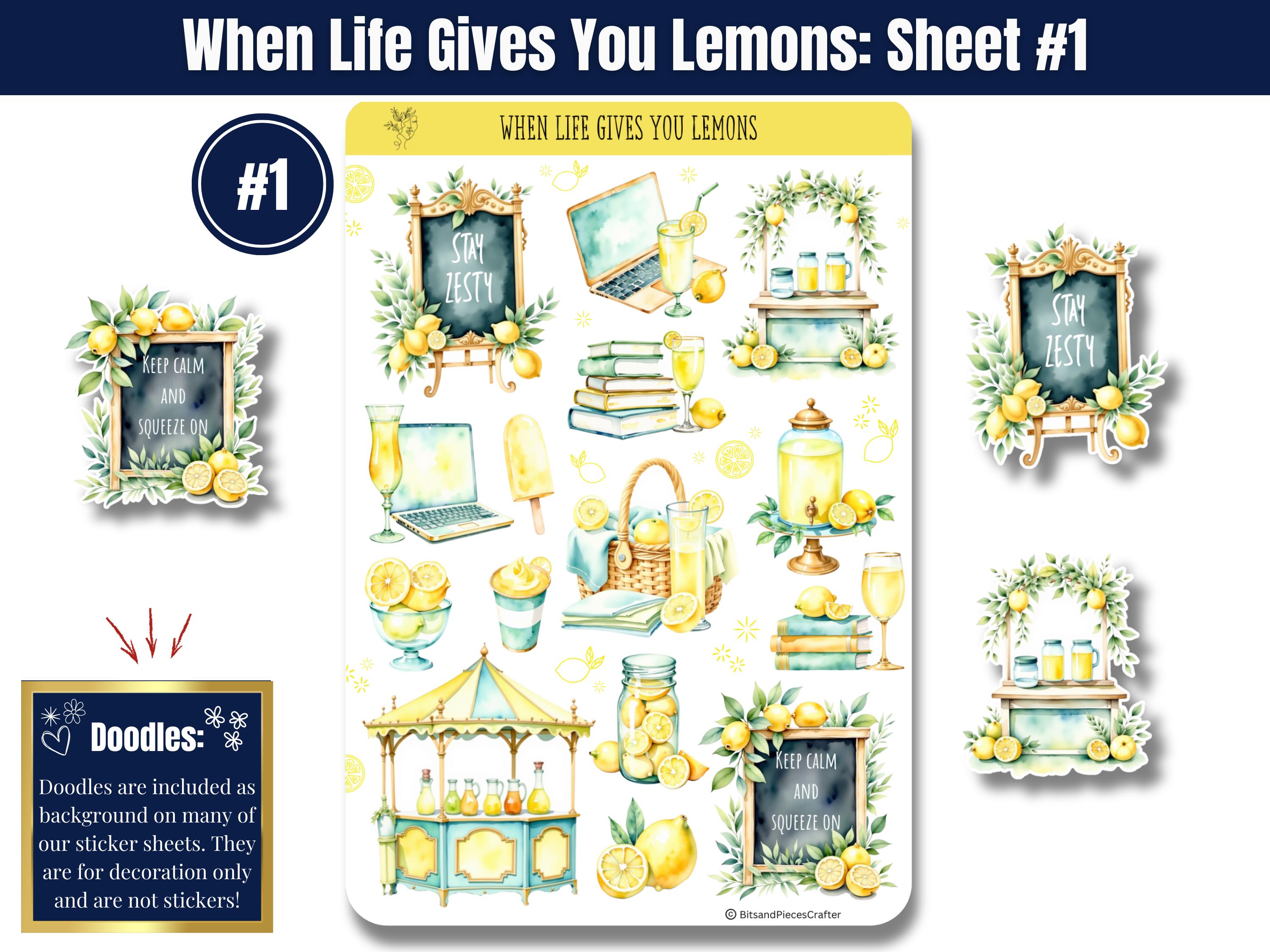 When Life Gives You Lemons Sticker Sheets, Journal and Planner Stickers ...