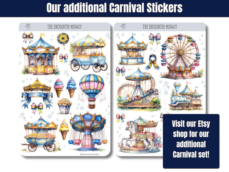 Watercolor Carnival Sticker Sheets, Planner Stickers Journal Stickers ...