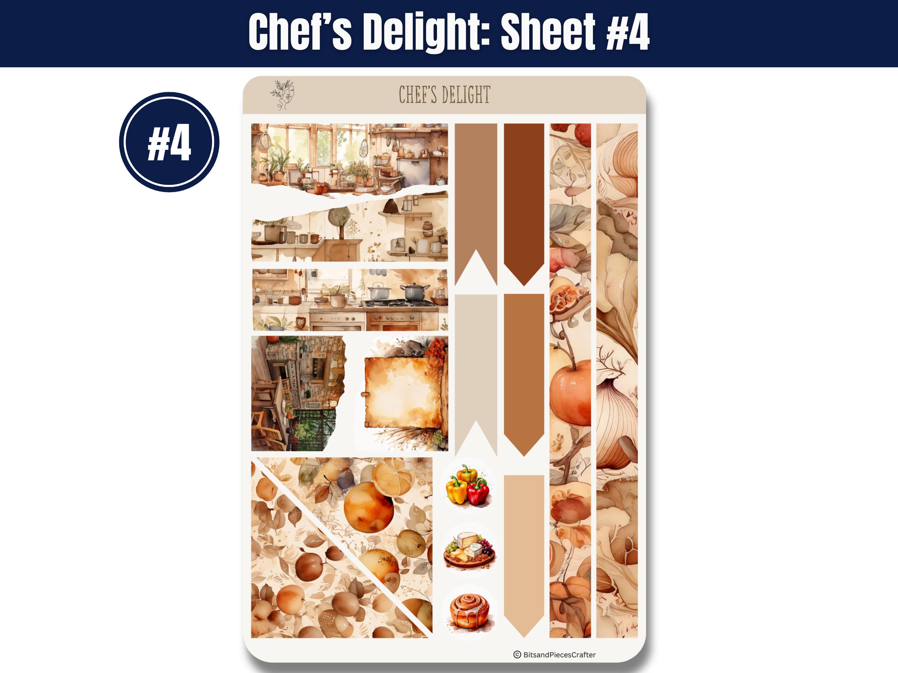 Cooking and Baking Planner Sticker Sheets, Watercolor Kitchen Journal ...