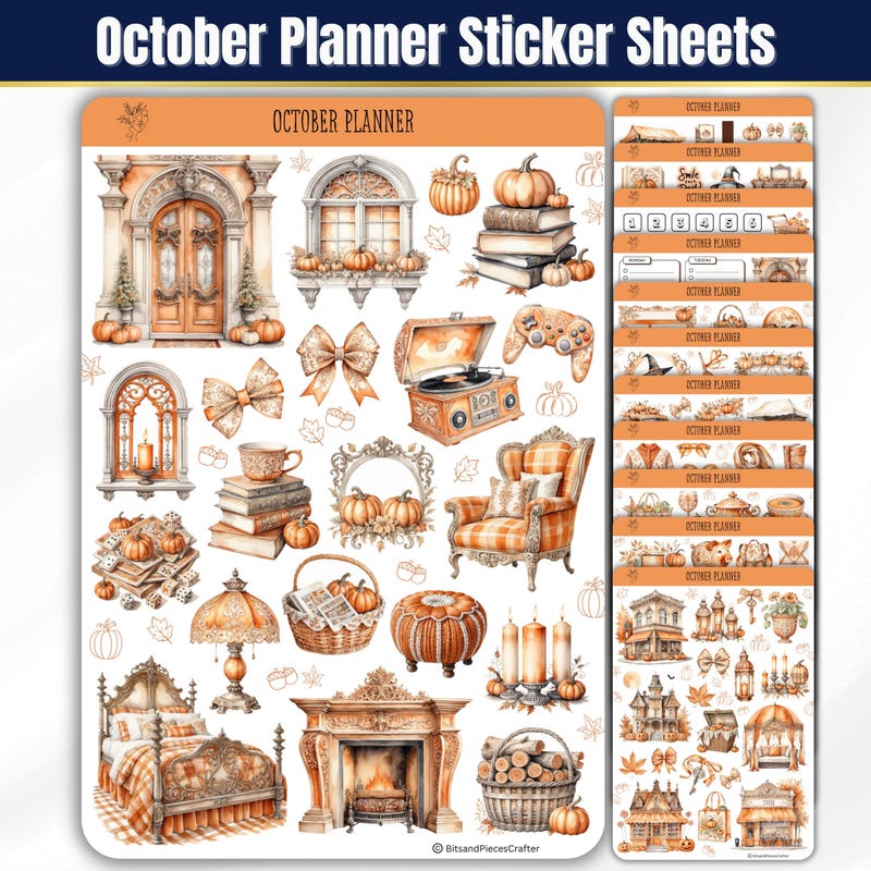 October Stickers - Etsy