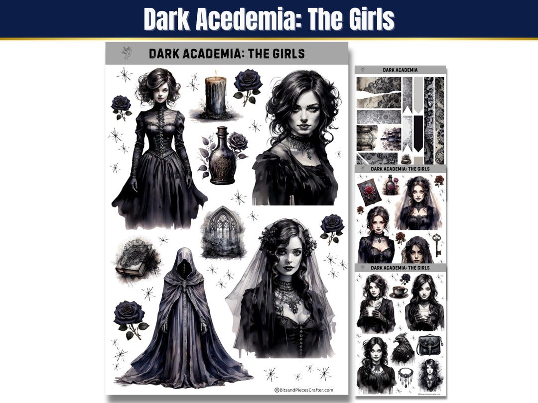 Gothic Grunge Aesthetic, BUJO Planner and Journal Stickers, Bullet ...