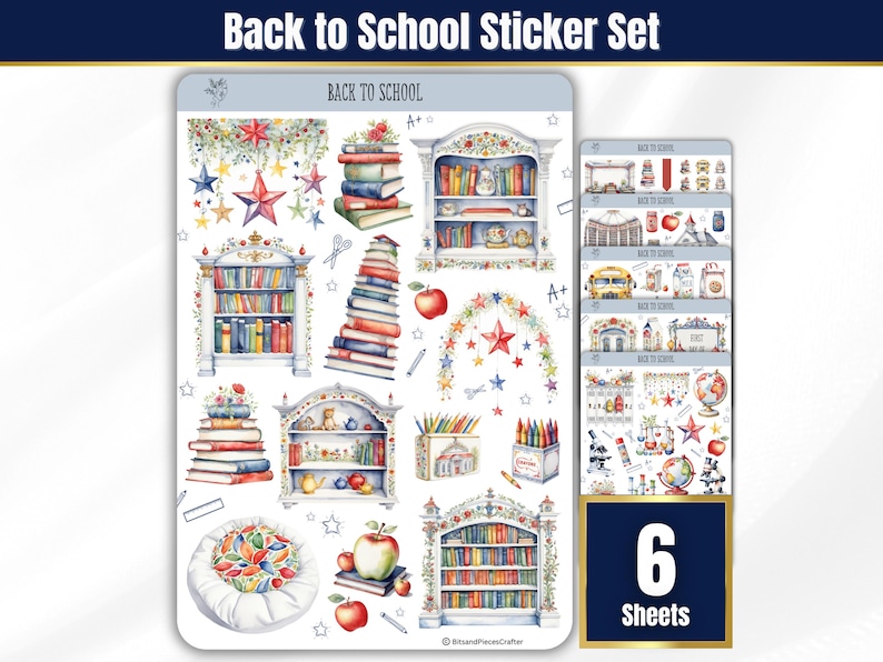 Back to School Sticker Sheets, Fall Planner and Junk Journal Stickers ...