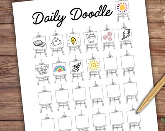 Daily Doodle Frame Printable Journal Planner Page Drawing Page Doodle ...