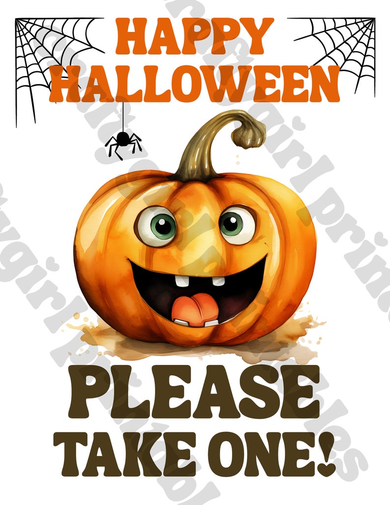 Please Take One Two Three Sign PRINTABLE | Halloween Trick or Treat ...