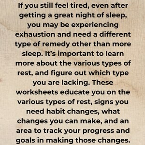 7 Types of Rest Self-care Workbook PRINTABLE | Mental Health and ...